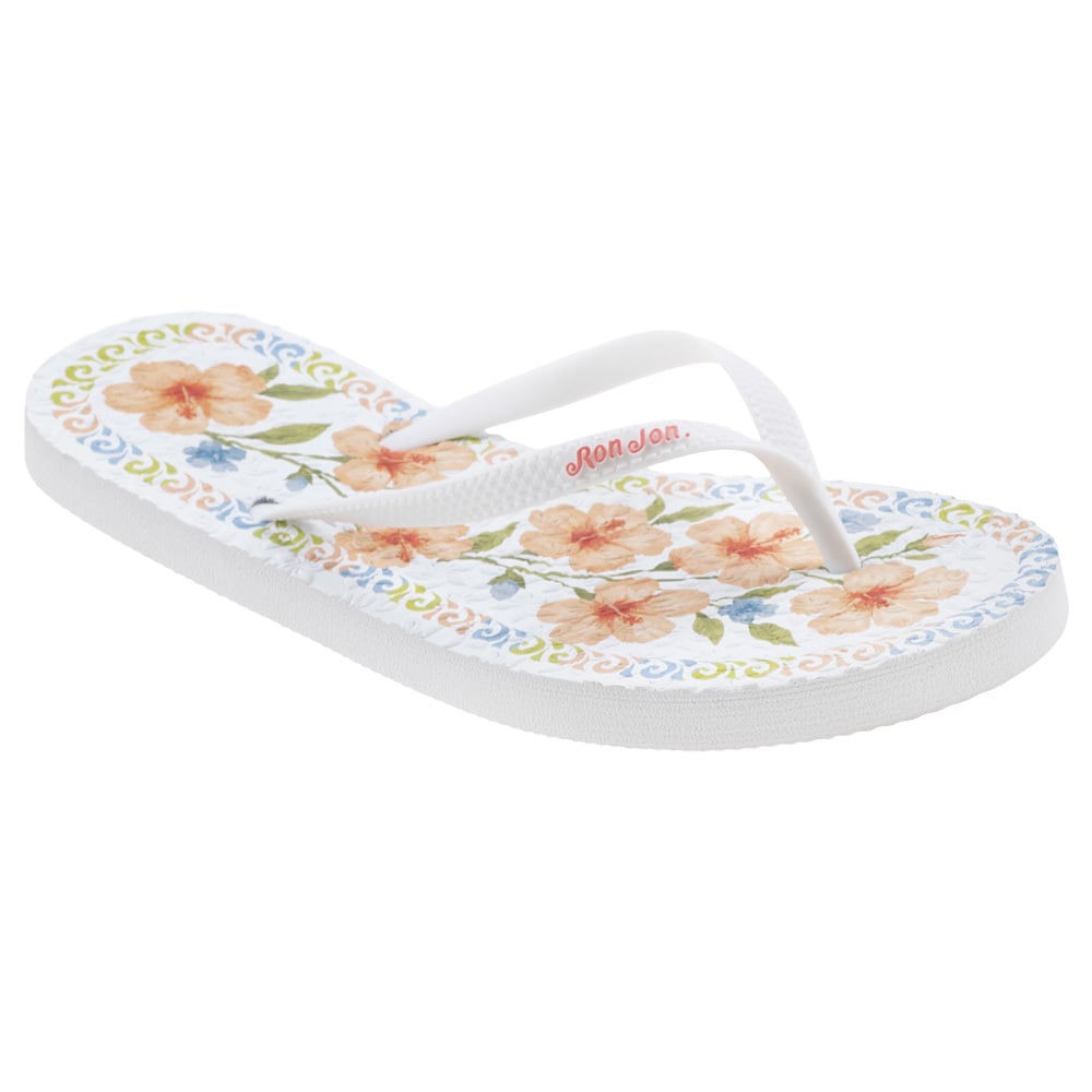 Ron Jon Women's White Zori Floral Sandals | Ron Jon Surf Shop