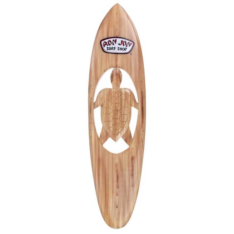Ron Jon Natural Wooden Turtle Surfboard Wall Hanging | Ron Jon Surf Shop