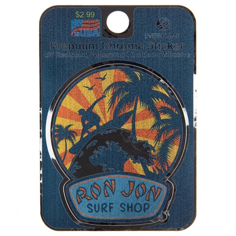 Ron Jon Wave Surfer Chrome Sticker | Ron Jon Surf Shop