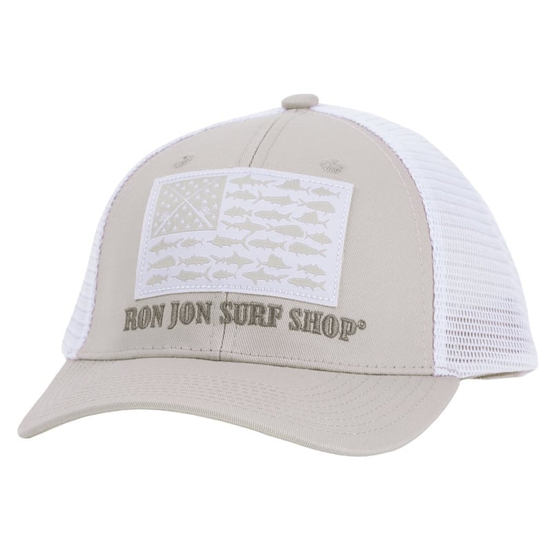 Ron Jon Light Grey Iconic Flag Trucker Hat | Ron Jon Surf Shop