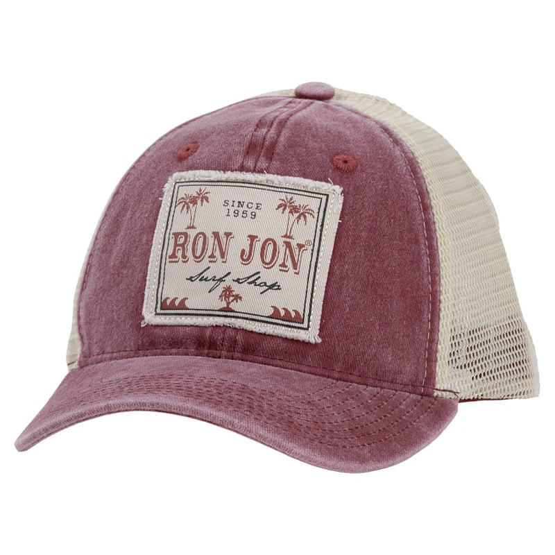 Ron Jon Maroon Rum Label Trucker Hat | Ron Jon Surf Shop